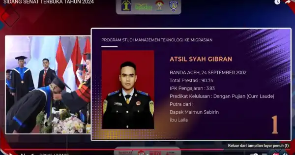 Putra Aceh, Atsil Syah Gibran Raih Gelar Lulusan Terbaik di Politeknik ...