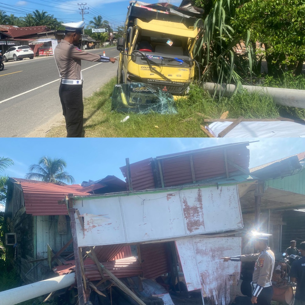 Mobil Colt Diesel Hantam Tiang PLN di Aceh Timur, Diduga Ini Penyebanya